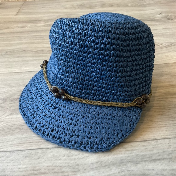 Turtle Fur | Accessories | Straw Wicker Blue Baseball Cap Hat With ...